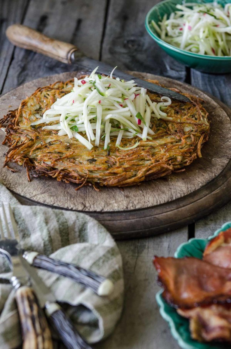 Potato Rösti with Apple and Fennel Slaw | Chew Town Food Blog