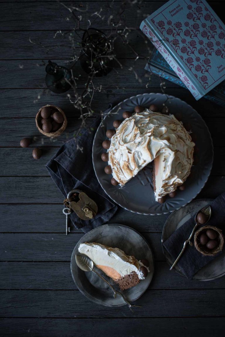 Orange and Coconut Easter Egg Bombe Alaska | Chew Town Food Blog